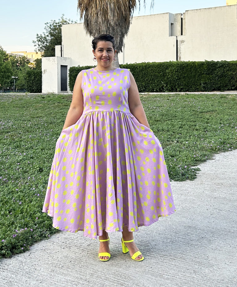 La robe Circle parme et anis : un grain de folie pastel - Elise lovecraft